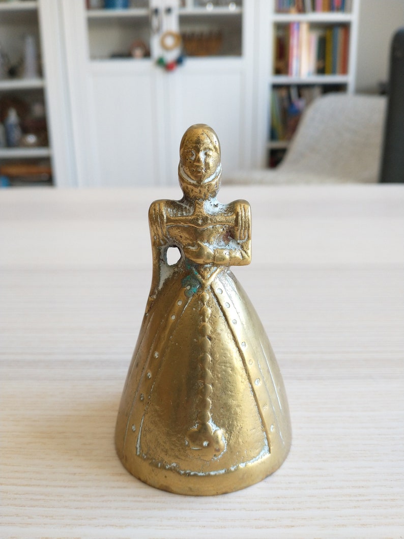 Brass Lady Bell in Elizabethan Dress Vintage Kitchen Decor - Etsy
