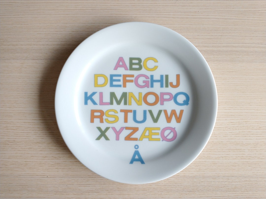 The Norwegian Alphabet Children Plate / Porsgrund Porcelain / Colorful ...
