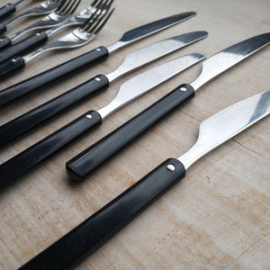 Rare Vintage Hackman Finland, Flatware for 5, Black, Finnish Design - Etsy