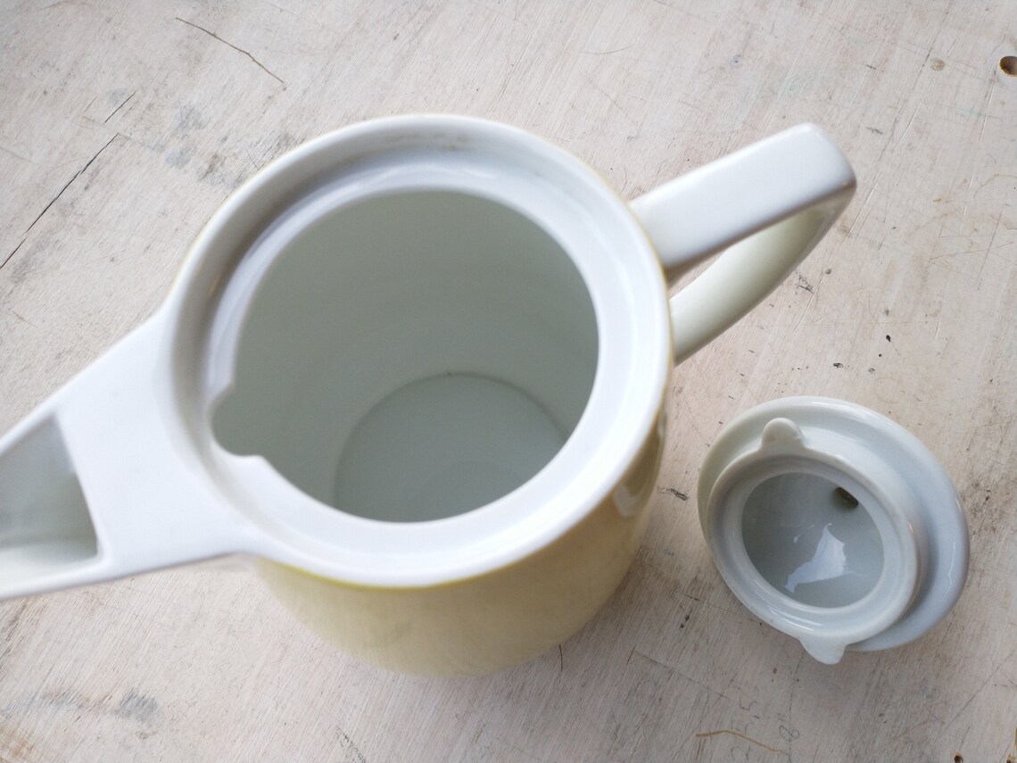 Rare Melitta Yellow White Teapot 1-6 | Etsy