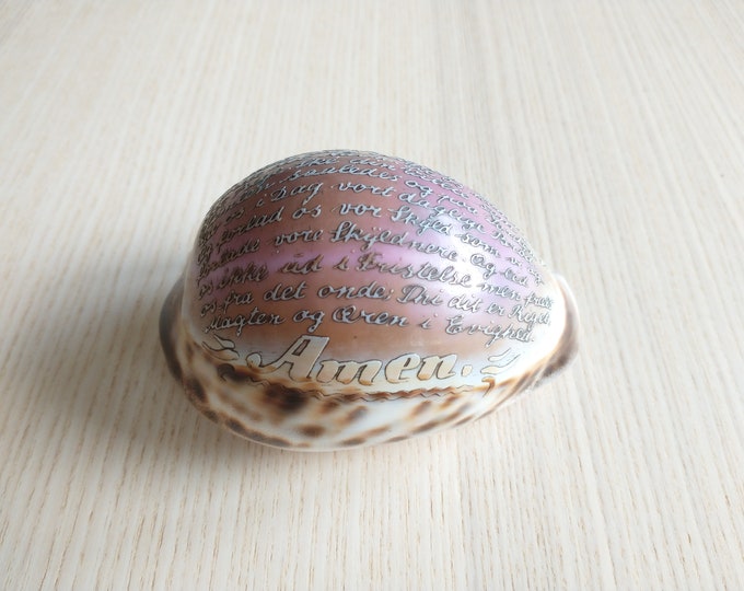 Danish Scrimshaw Conch Shell / Prayer / Christian Gift - Etsy
