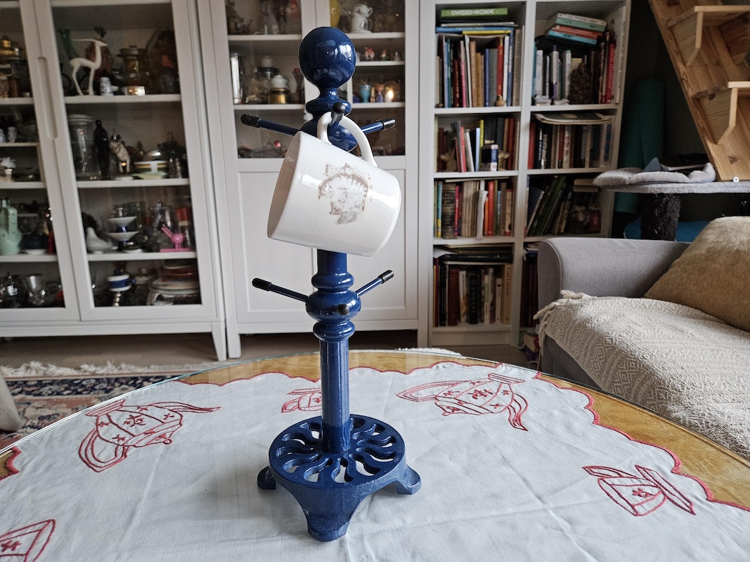 Robert Welch Cast Iron Mug Holder/blue/french Shabby Chic - Etsy