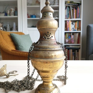 Antique Church Censer Triple Chain Incense Burner - Etsy