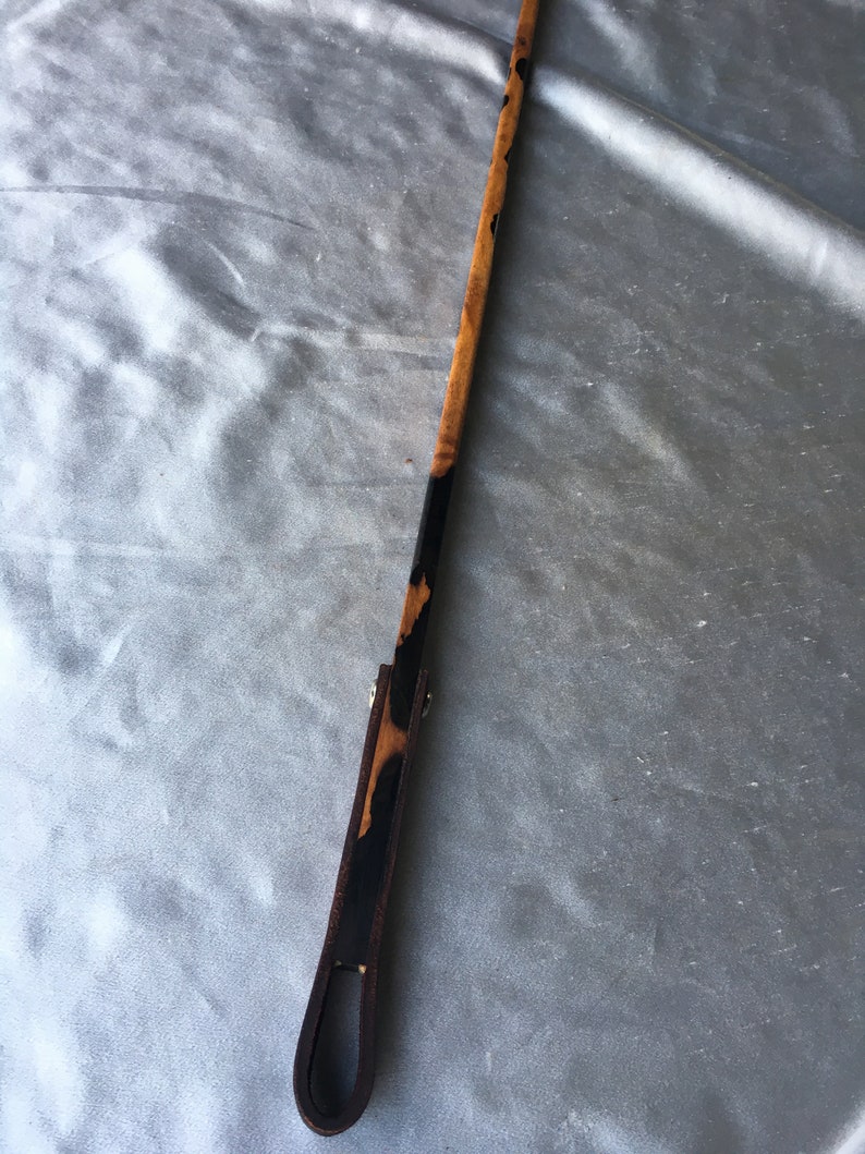 BDSM cane/switch beautiful rosewood and folded over leather | Etsy