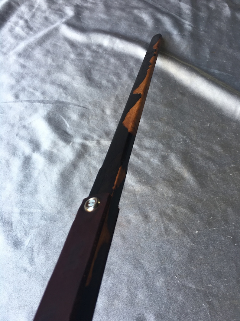 BDSM cane/switch beautiful rosewood and folded over leather | Etsy