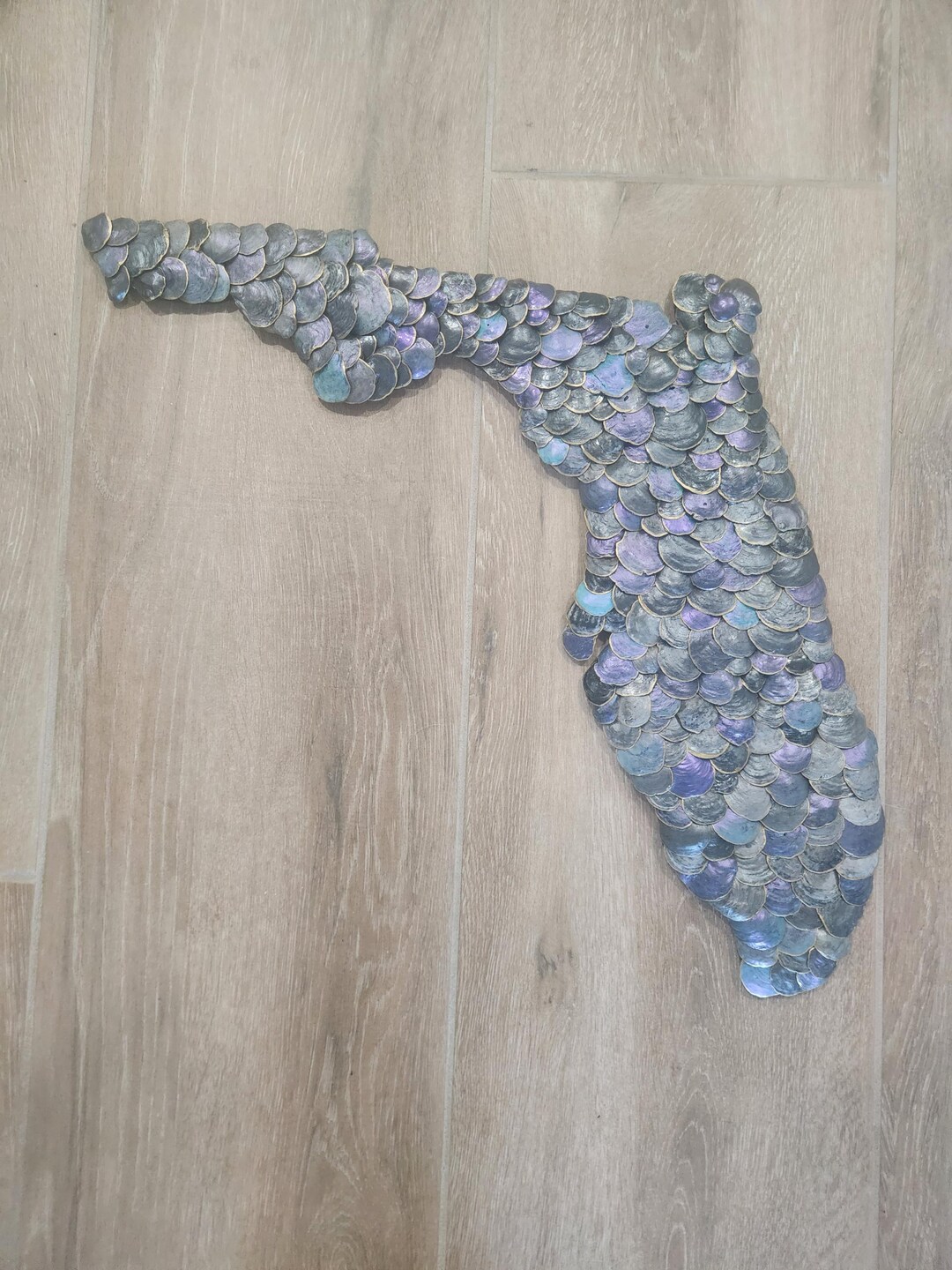 Florida Silhouette. Handmade Shell Art. Unique Ocean-inspired Decor ...