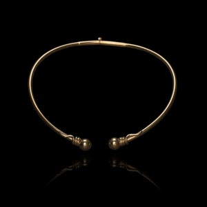 Balls Choker Necklace, Gold Choker, Minimal Hinged Necklace, Solid ...