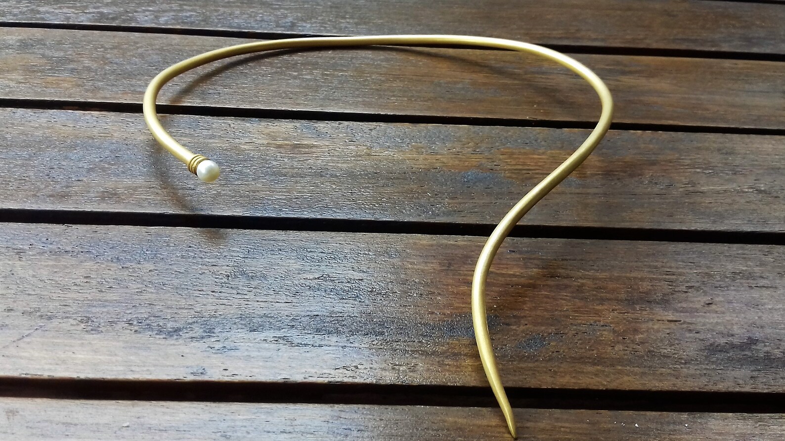 Pearl Choker Necklace Gold-plated '' Phos '' - Etsy