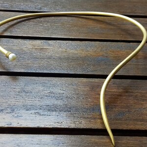 Pearl Choker Necklace Gold-plated '' Phos '' Handmade BRASS Metal in ...