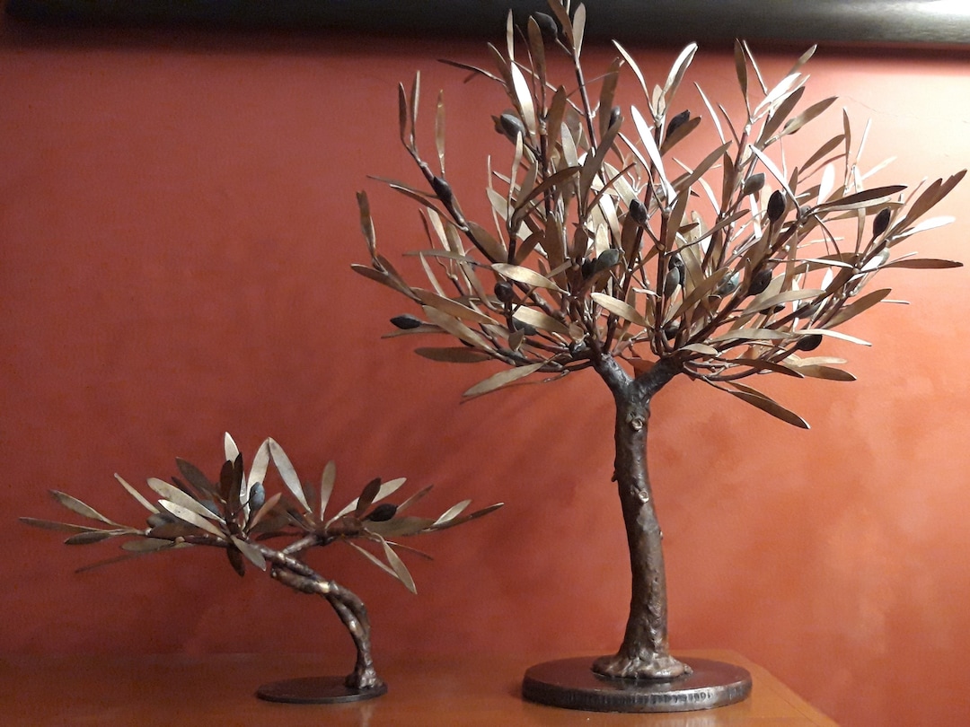 Bronze Olive Tree Sculpture: Handmade Metal Tree of Life Decor - Etsy