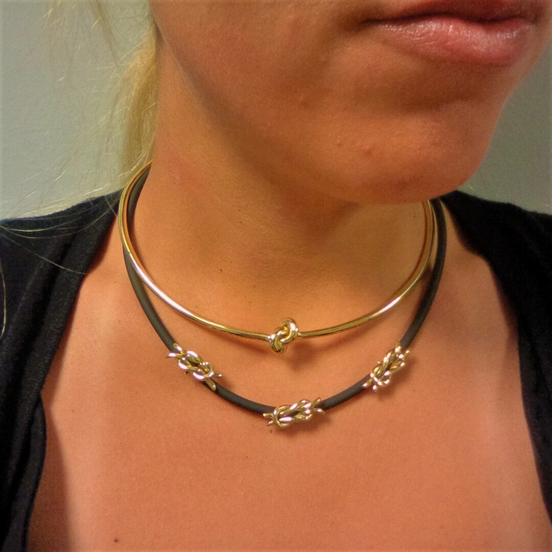 Gold Knot Choker Necklace: Handmade Grecian Style Collar - Etsy