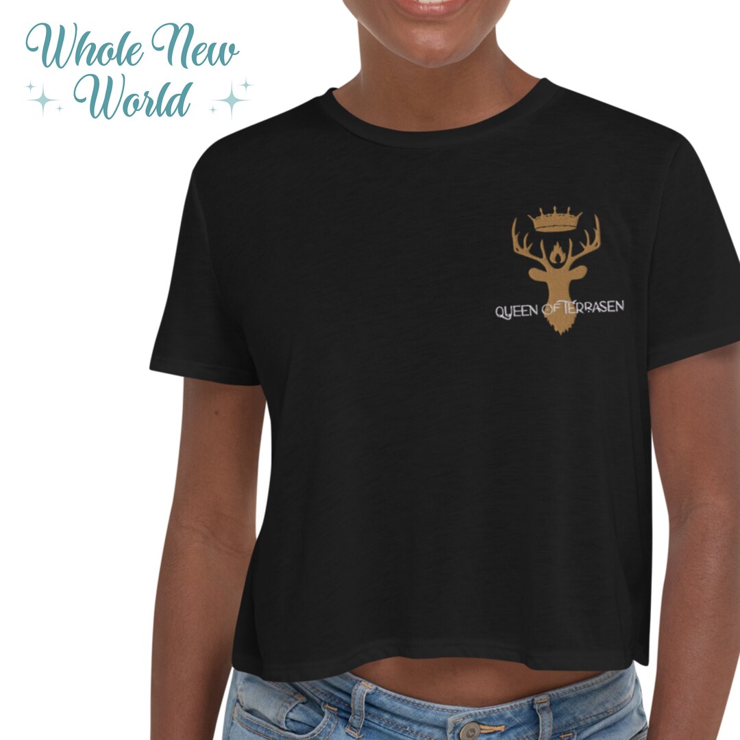 Queen of Terrasen Aelin Fireheart Embroidered Cropped Tee Throne of ...