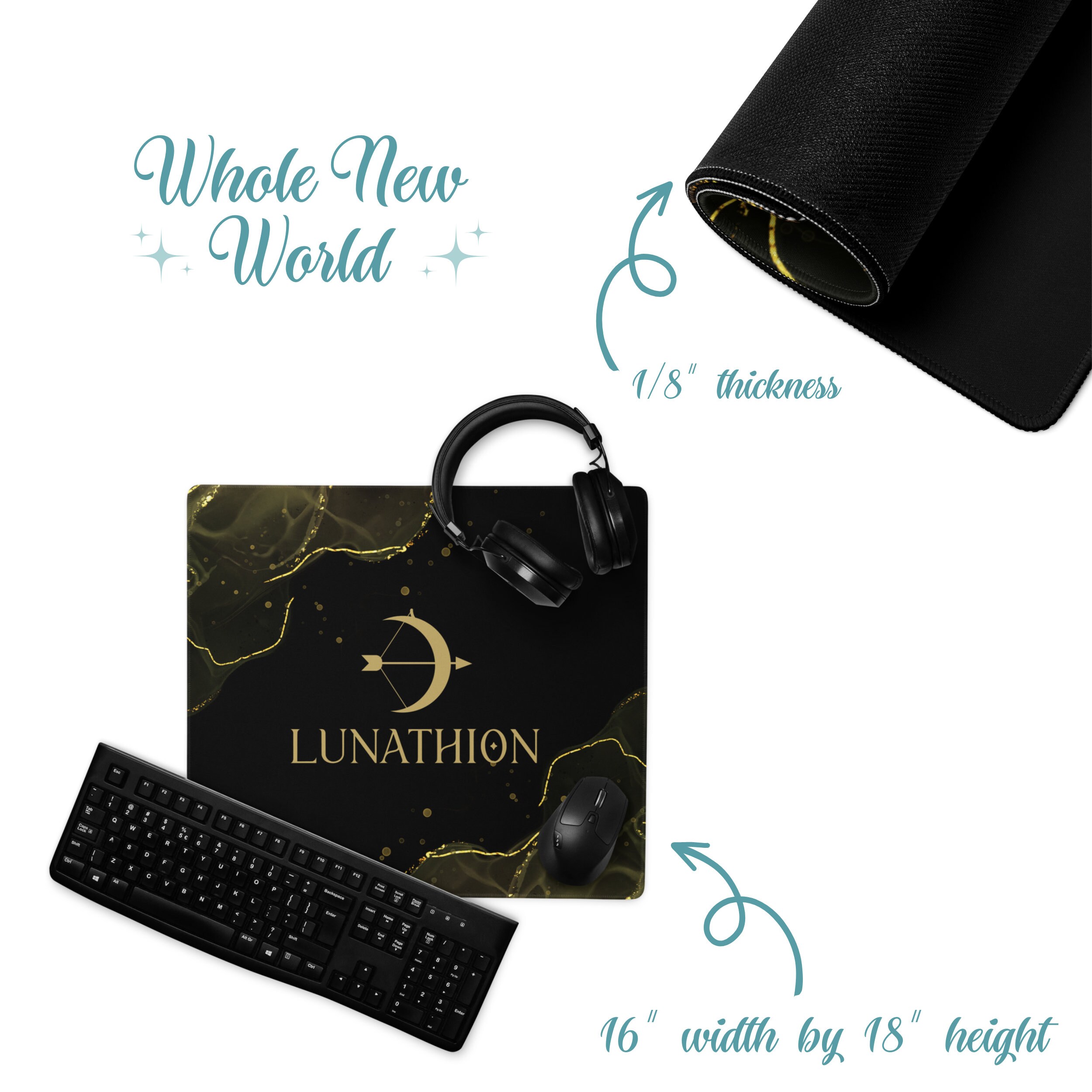 Lunathion Gaming Desk Mat Bookish Lands Inspired Collection Crescent ...