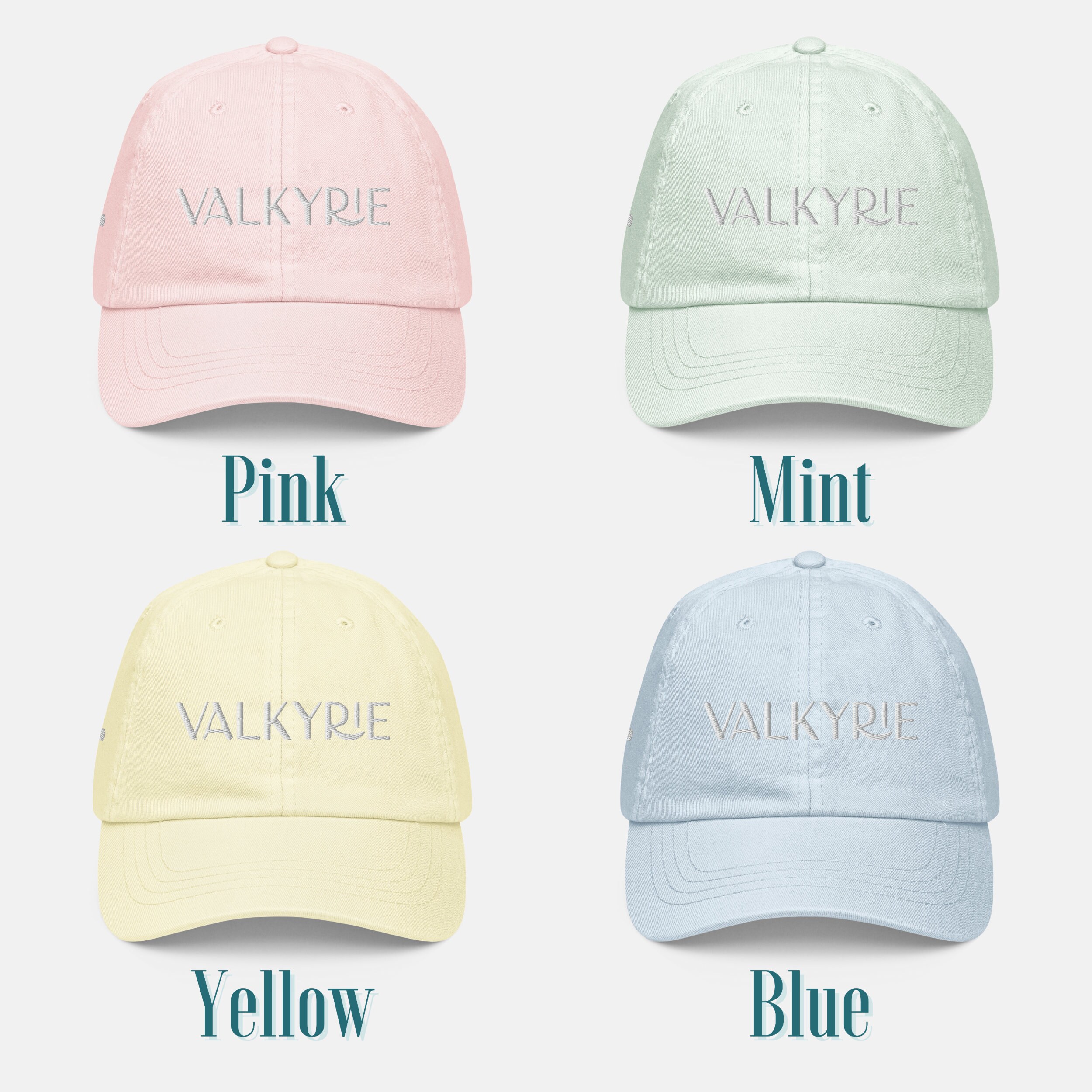 Valkyrie Embroidered Pastel Dad Hat Baseball Cap Bookish Girlfriend ...