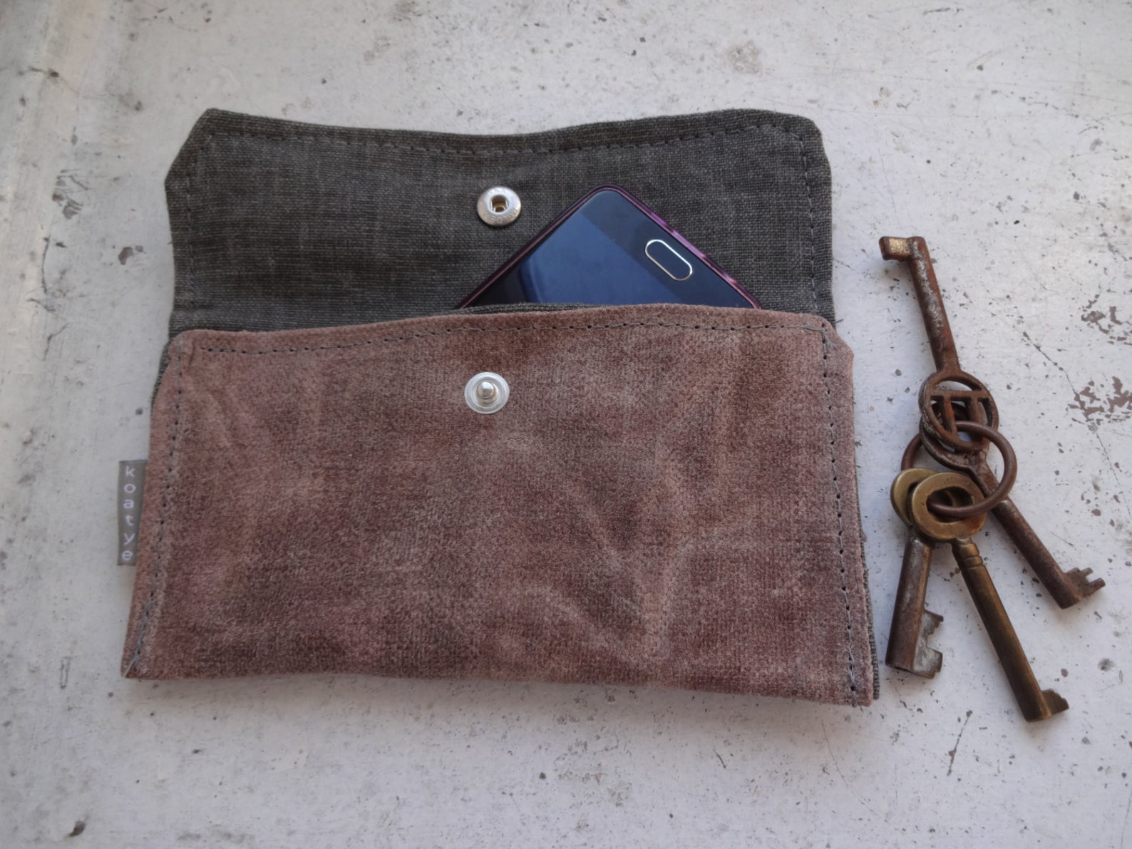 Waxed Canvas Purse Phone Case - Etsy