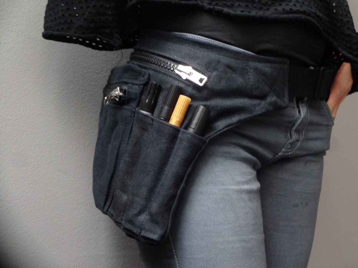 Hip Bag Black Bum Bag Waxed Canvas Hip Utility Bag Waxed - Etsy