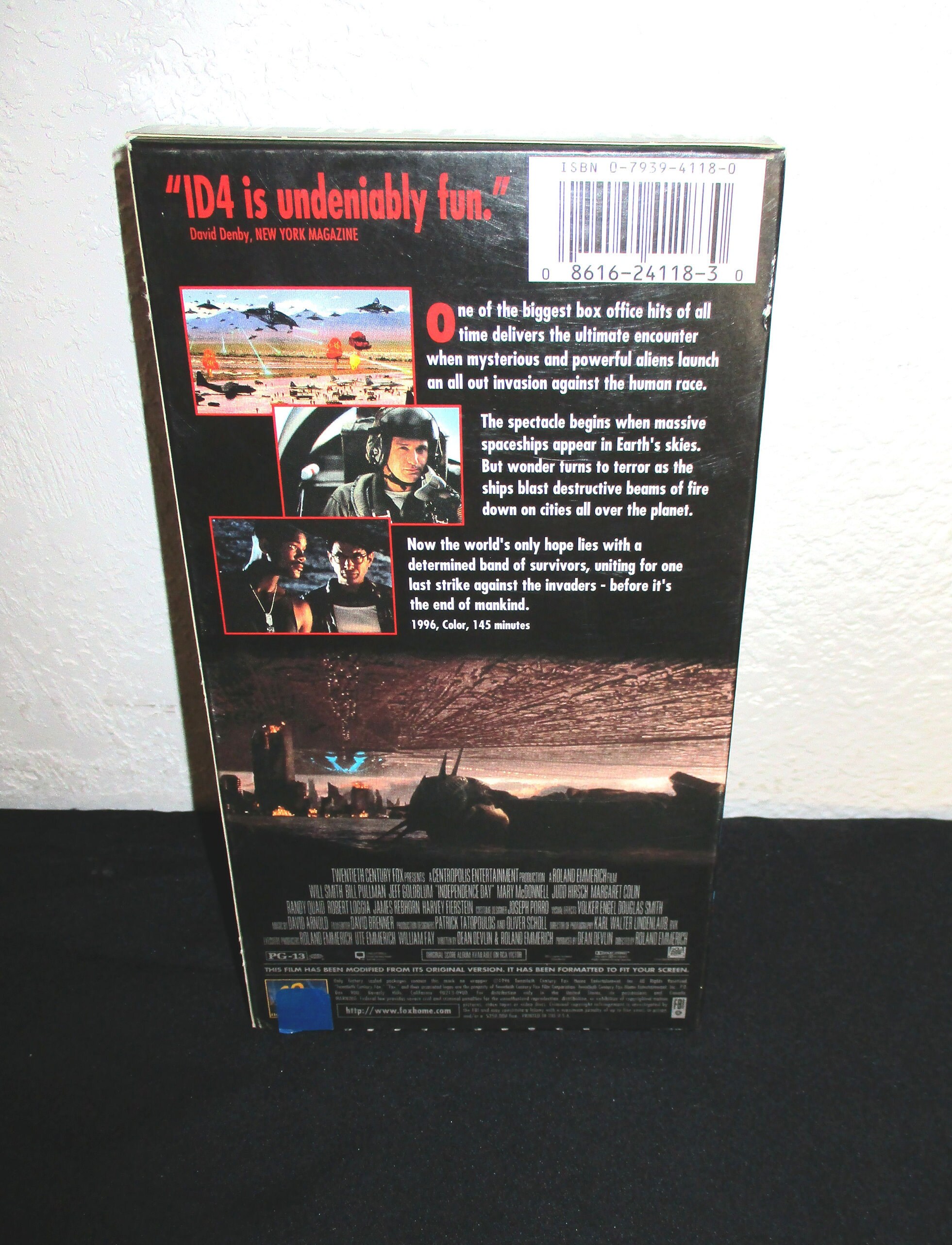 Independence Day (VHS 1996) Bill Pullman, Judd Hirsch, Will Smith - Etsy