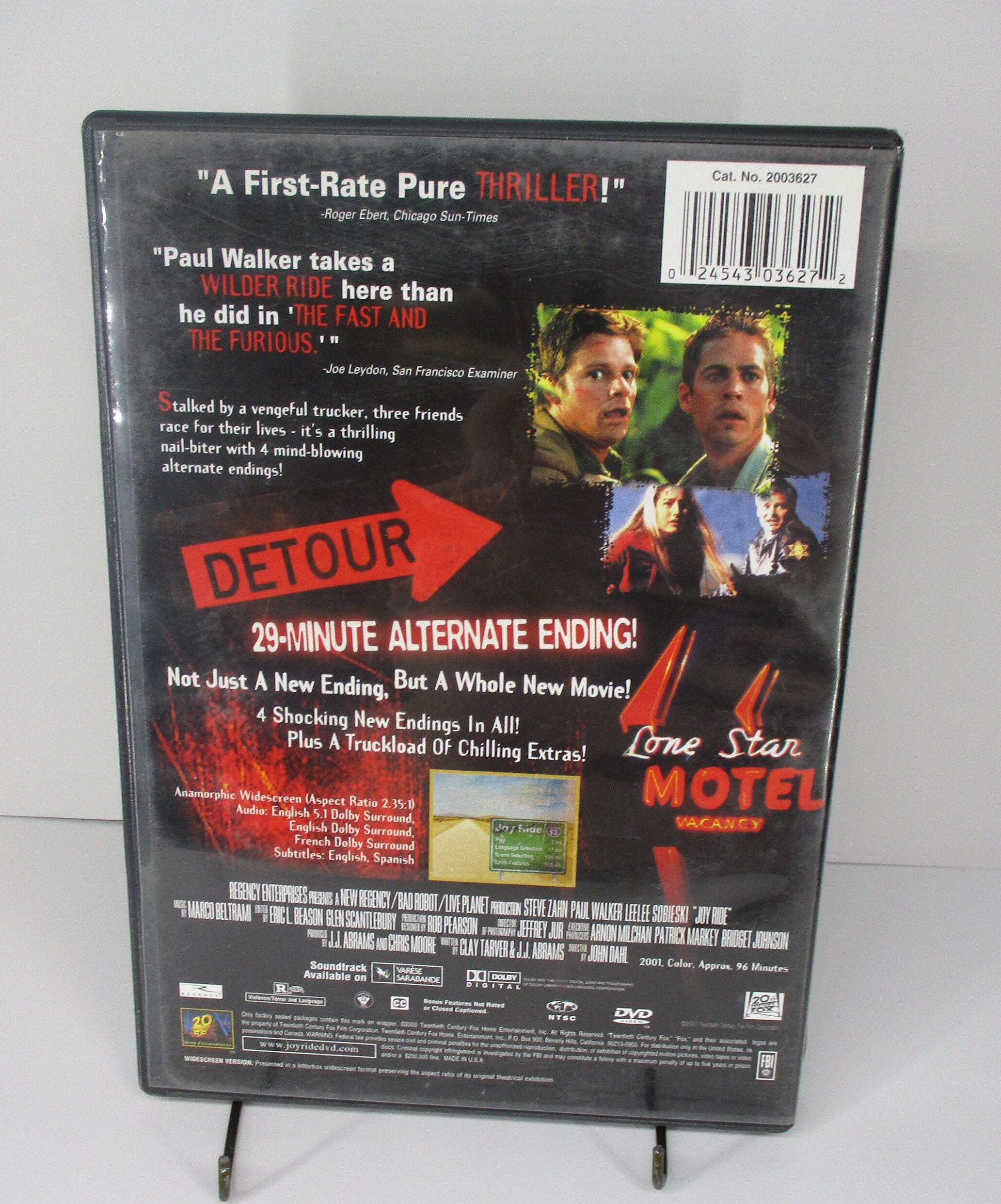 Joy Ride DVD, 2001 Paul Walker, Leelee Sobieski - Etsy