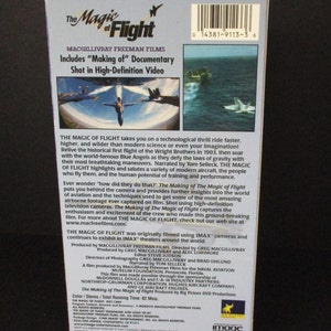 Imax Theaters the Magic of Flight (VHS Tape) Narrated by Tom Selleck ...