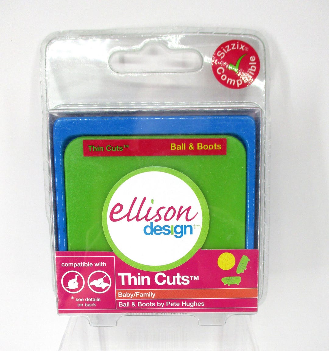 Ellison Designs Thin Cuts Baby/family Ball & Boots Die Cut Scrapbooking ...
