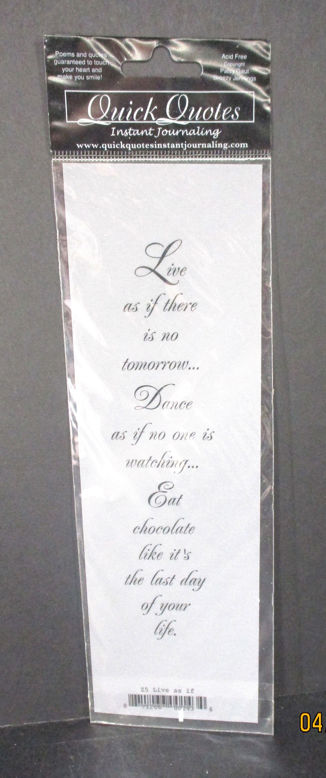 Quick Quotes Instant Journaling Live as If 2.75" X 8.5" Vellum ...
