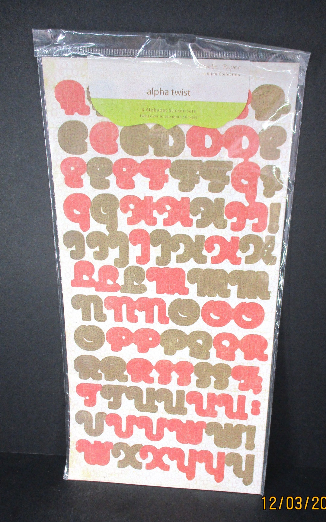 Crate Paper Alpha Twist Stickers Lillian Collection 3 Sets, Numbers ...