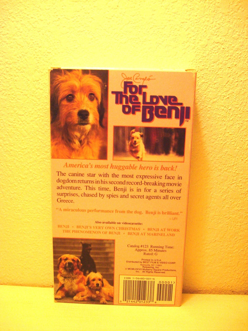 For the Love of Benji VHS Patsy Garrett Ed Nelson - Etsy