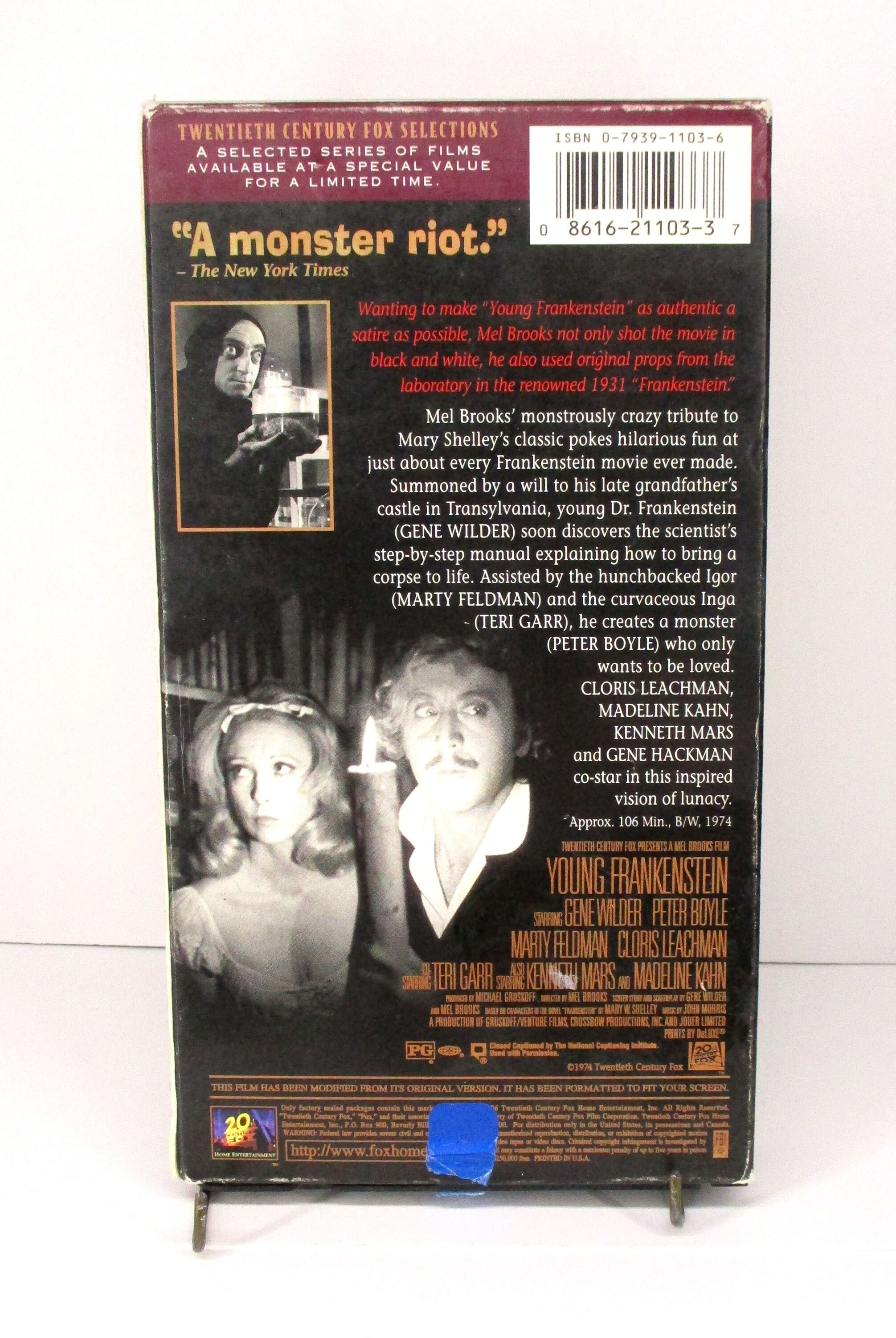Mel Brooks Young Frankenstein VHS, 20th Century Fox Selections Gene ...