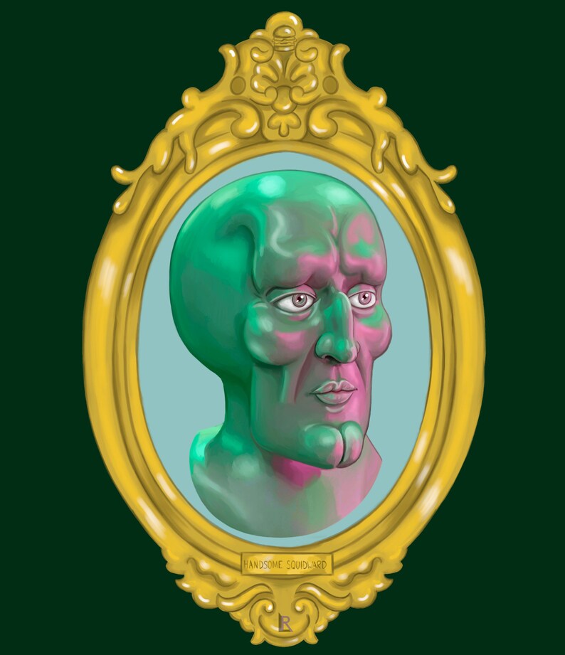 Handsome Squidward Portrait - Etsy