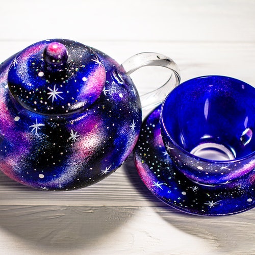 Celestial Tea Set Teapot With Cup and Saucer Personalized Mom - Etsy