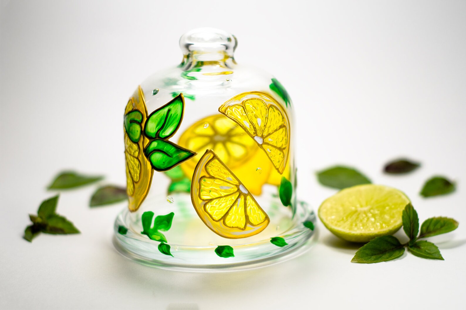 Glass Lemon Holder Kitchen Container Yellow Lemon Saver Glass | Etsy