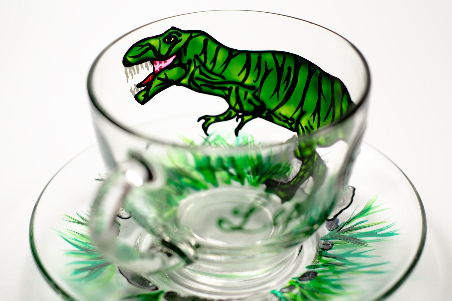 Personalized Kids Dinosaurs Mug Dinosaur Cup and Saucer T-rex | Etsy