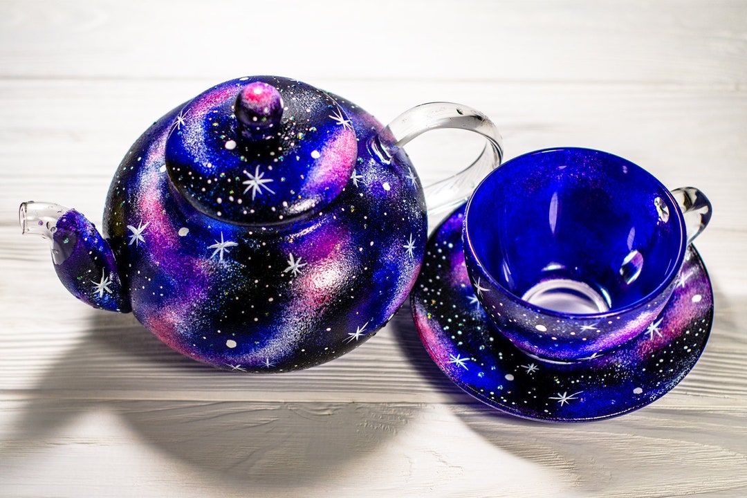 Celestial Tea Set Teapot With Cup and Saucer Personalized Mom Gift - Etsy