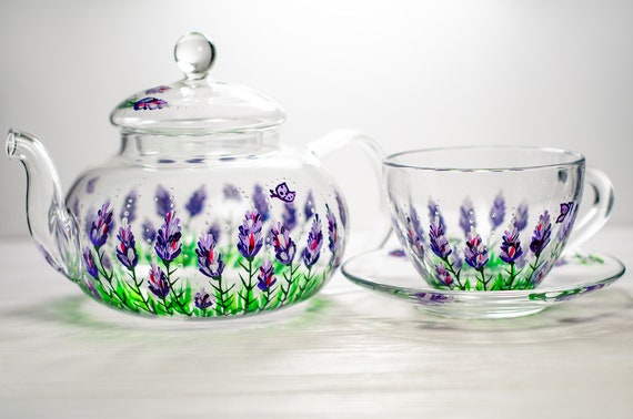 Mom Gift From Daughter Personalized Tea Set Floral Teapot With | Etsy