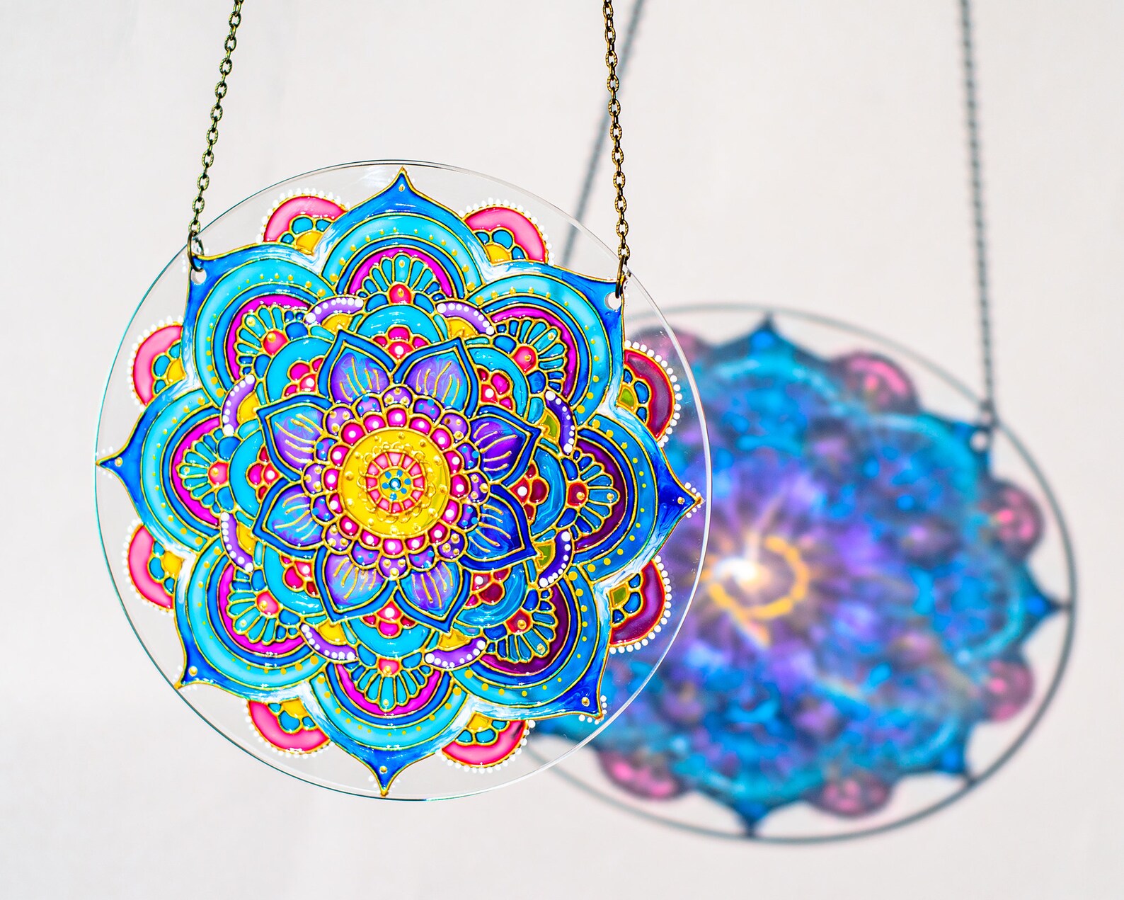 Suncatcher Stain Glass Window Hanging Colorful Sun Catcher - Etsy