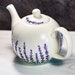 Ceramic Teapot Hand Painted Lavender Flowers Design, Personalized Women ...