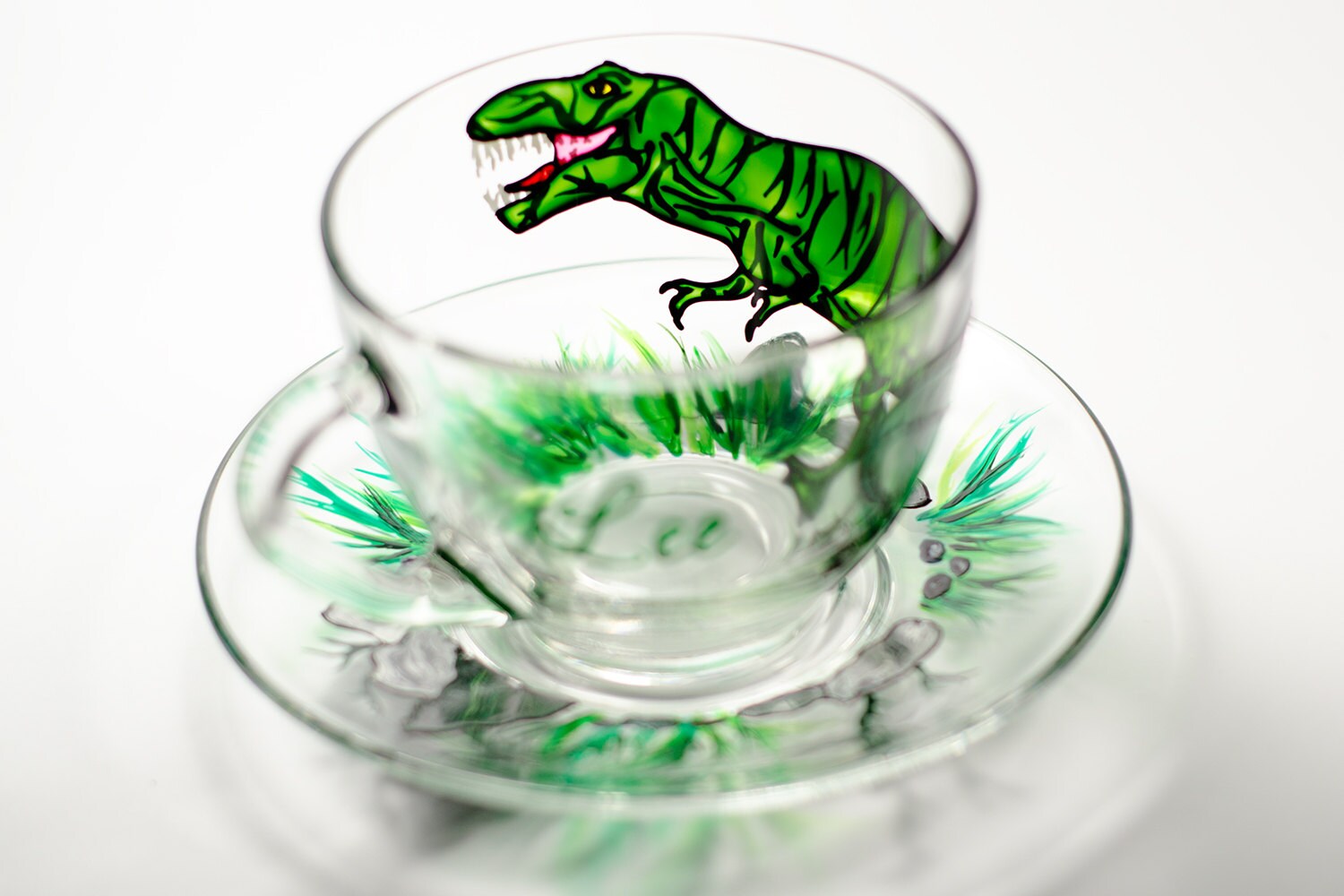 Personalized Kids Dinosaurs Mug Dinosaur Cup and Saucer T-rex | Etsy