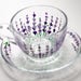 Tea Cup and Saucer Lavender Tea Set, Floral Glass Teacup, Personalized ...