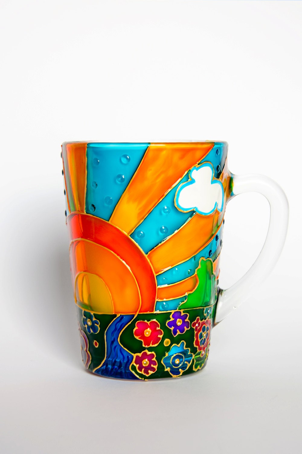 Sun Mug Coffee Mug Sunrise Sun Art Hand Painted Tea Mug - Etsy