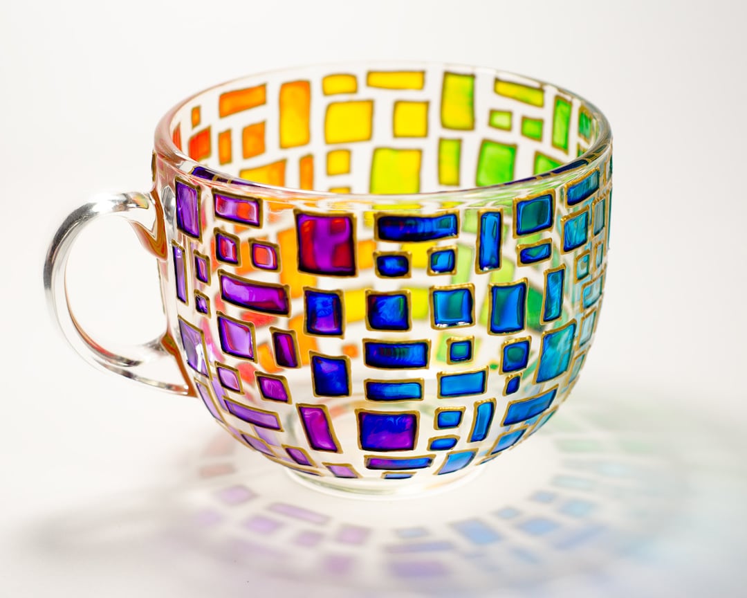 Colorful Handmade Mug, Rainbow Coffee Mug, Personalized Cup - Etsy