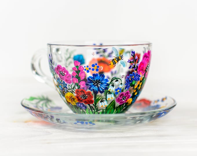 Vintage Floral Tea Cups and Saucers (set of 8) (4 Cups and 4 Saucers ...