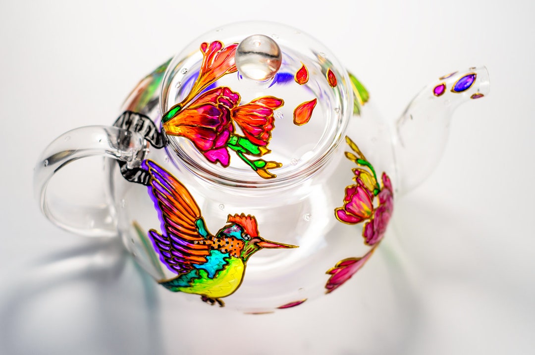 Hummingbird Teapot, Personalized 60th Birthday Gifts, Unique Glass ...