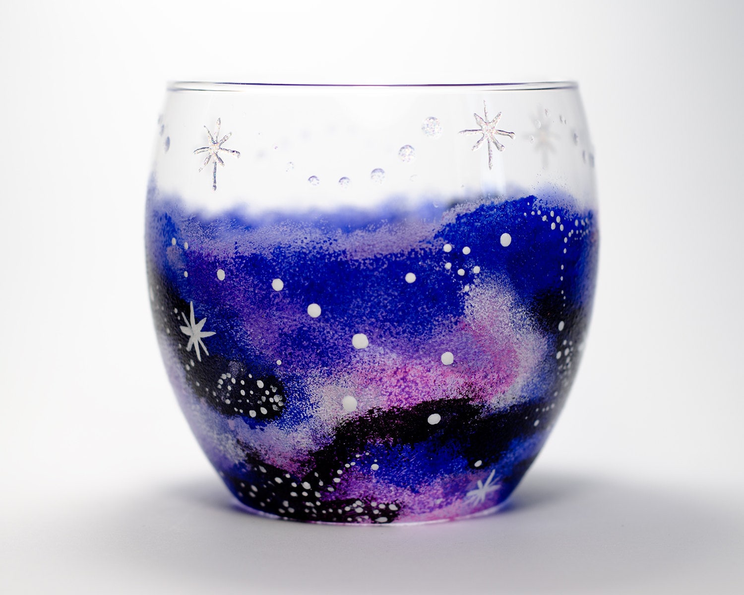 Stemless Galaxy Wine Glass Constellation Gifts Celestial Hand | Etsy