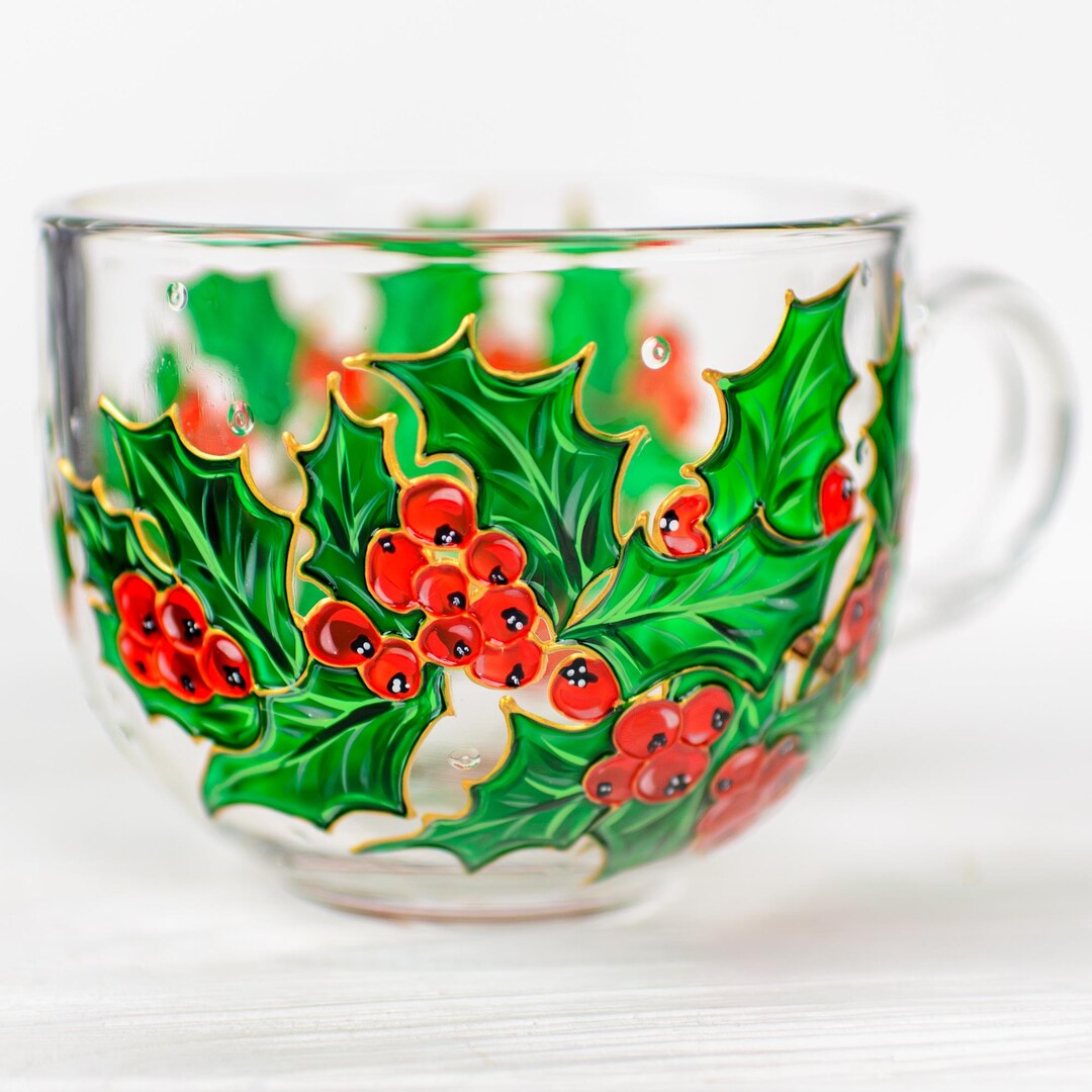 December Birth Flower Mug, Personalized Holly Berry Mug, December ...