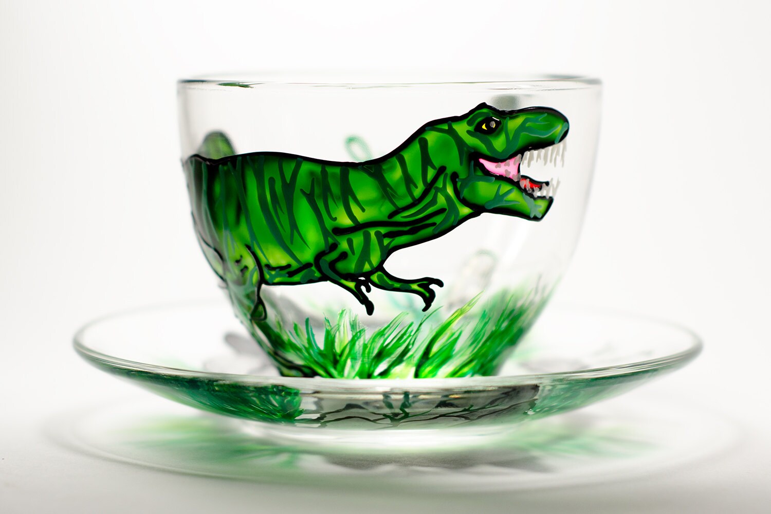 Personalized Kids Dinosaurs Mug Dinosaur Cup and Saucer T-rex | Etsy
