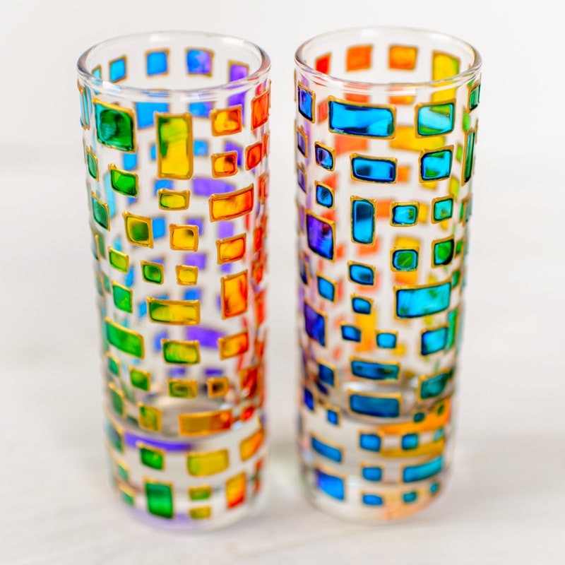 Tall Glasses - Etsy