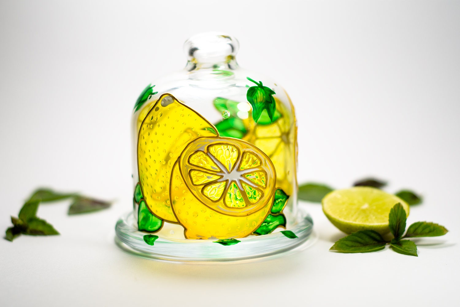 Glass Lemon Holder Kitchen Container Yellow Lemon Saver Glass - Etsy