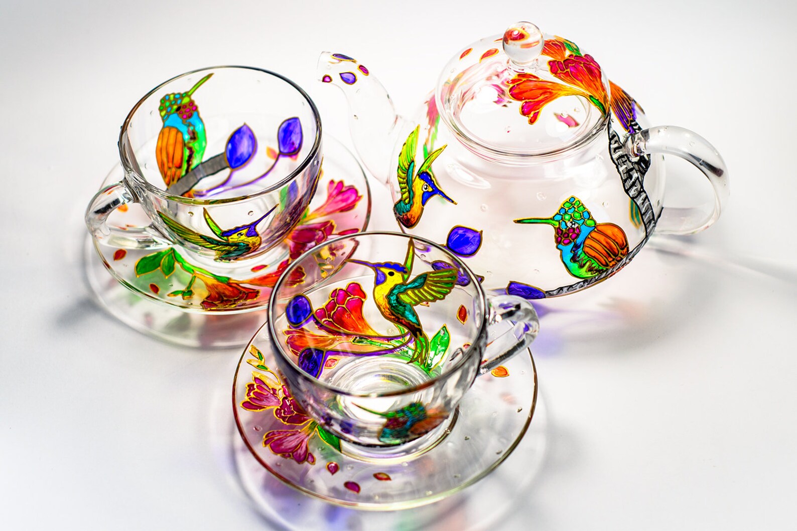 Mom Birthday Gift Personalized Tea Set Hand Painted Teapot | Etsy