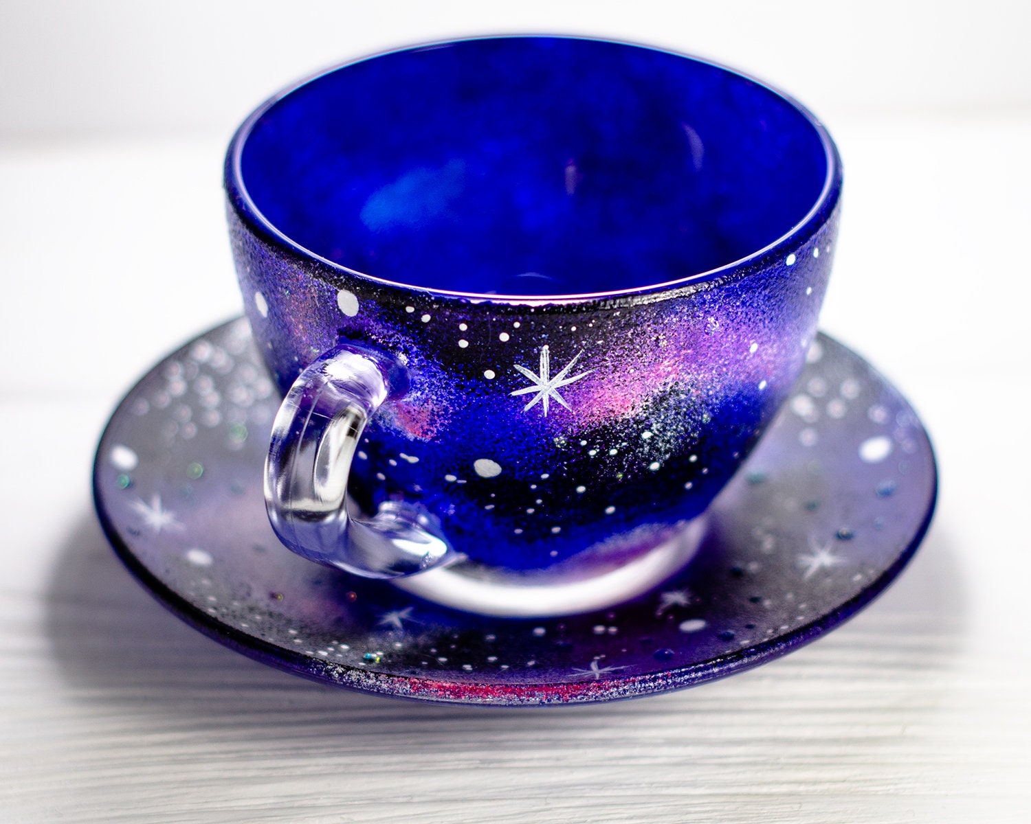 Galaxy Tea Cup and Saucer Set Astrology Celestial Gift Starry | Etsy