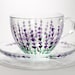 Tea Cup and Saucer Lavender Tea Set, Floral Glass Teacup, Personalized ...